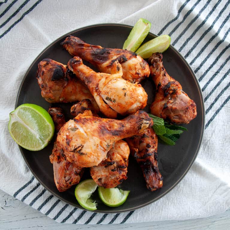 Grilled Chicken Legs with Yogurt Mint Marinade - Ramshackle Pantry